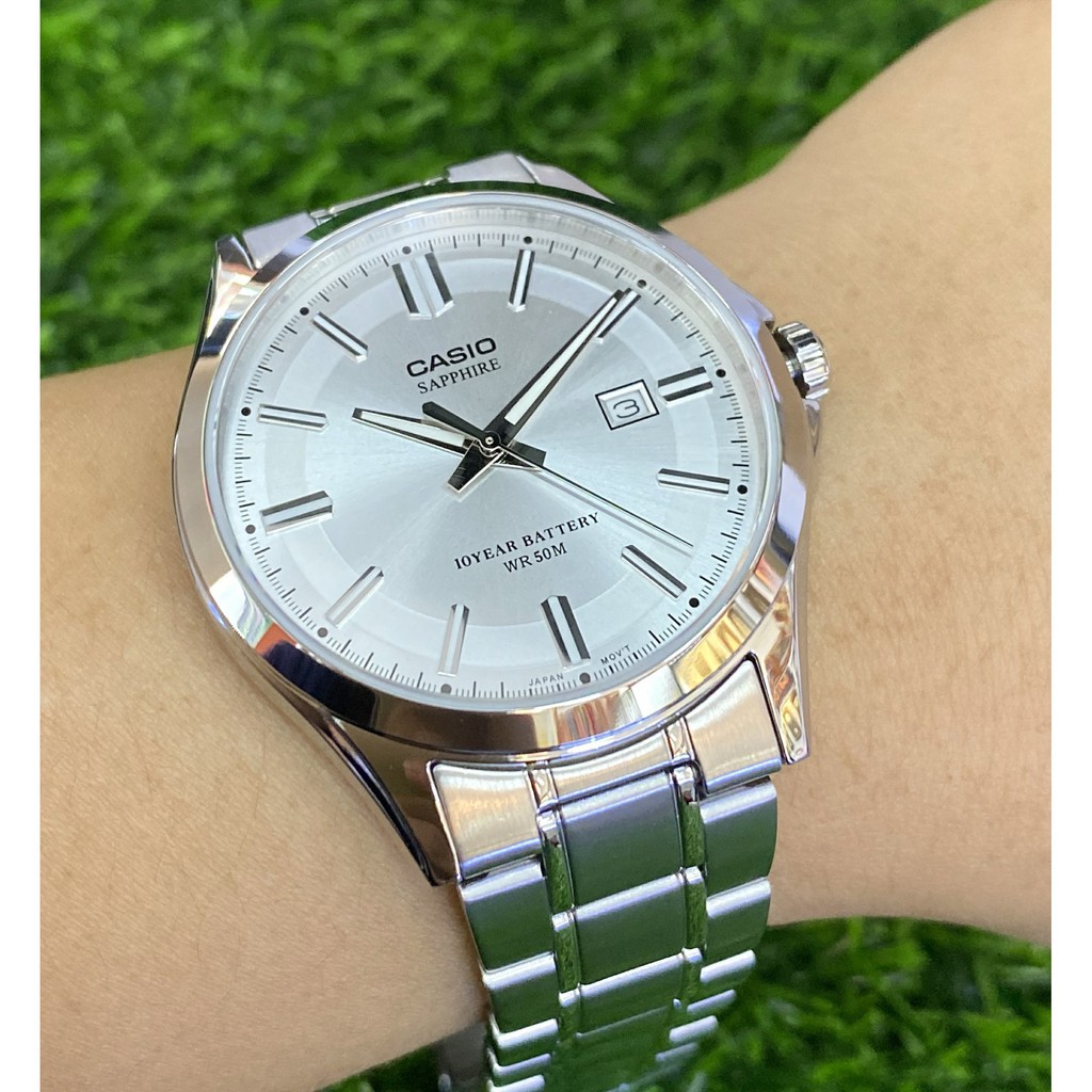 Casio คริสตัลแซฟไฟร์ สายสแตนเลส รุ่น MTS-100D MTS-100L MTS-110D MTS ...