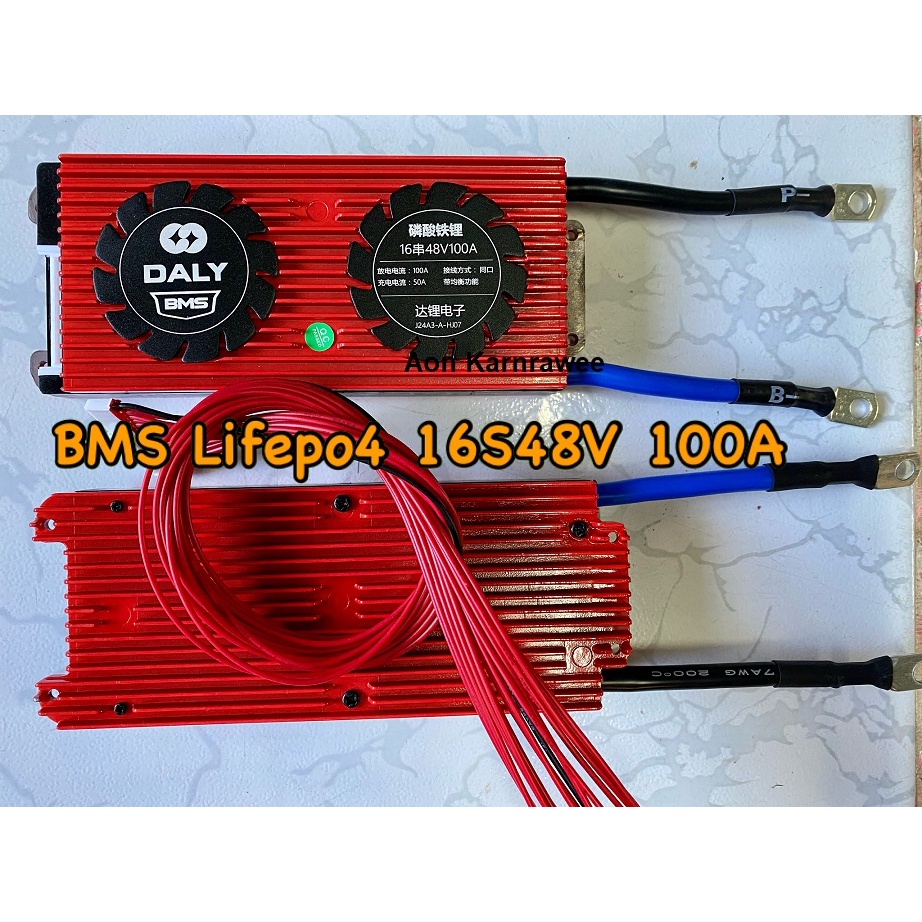 BMS 16S 48V 60A 100A แบตเตอรี่ลิเธียมฟอสเฟต Lithium Phosphate LiFePO4 3 ...