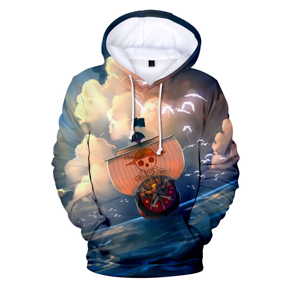 Fashion 3D One Piece Anime Men Pullovers Hooded Casual Long Sleeve ...