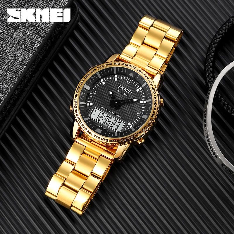 Skmei 1898 นาฬิกาข้อมือดิจิทัล อะนาล็อก โครโนกราฟ 3 เวลา กันน้ํา สําหรับผู้ชาย - justease.store ...