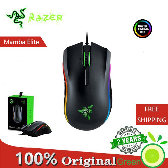 Razer Mamba elite multicolor laser ergonomic wired gaming mouse 16000 ...