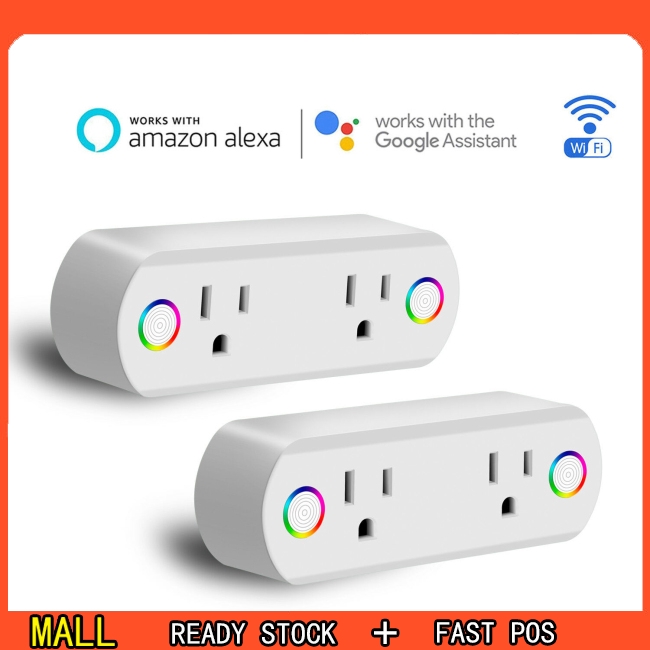 ปลั๊กซ็อกเก็ตแบบ Dual Outlet WiFi สำหรับ Alexa / Google Home US Plug ...