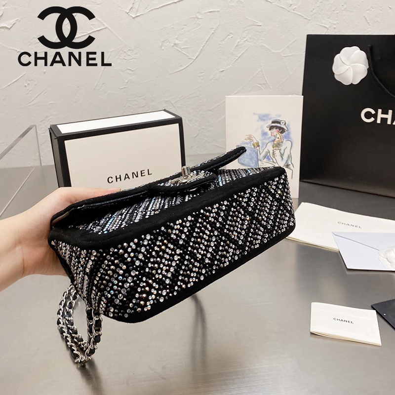 New Cf Full Diamond Chain Bag Women s Double C Buckle Casual Commuter ...