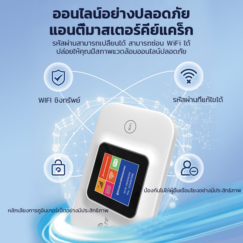 4G Pocket WIFI ใส่ซิม AIS True ไวไฟพกพา wifi พกพา ไวไฟใส่ซิม Poket WIFI ...