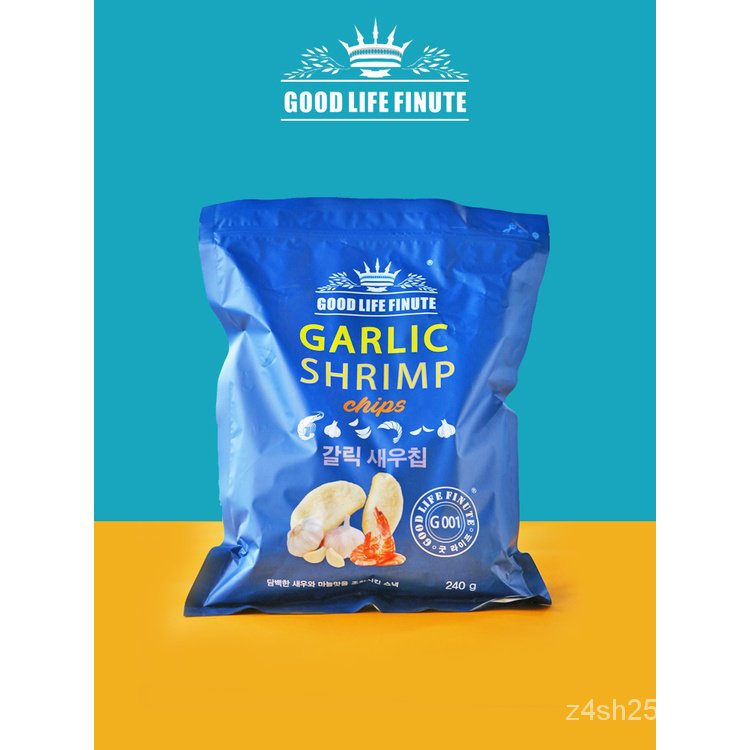 LORA Snack Shop X2 Korean Fun Laifu Garlic Flavor Fresh Shrimp Chips ...