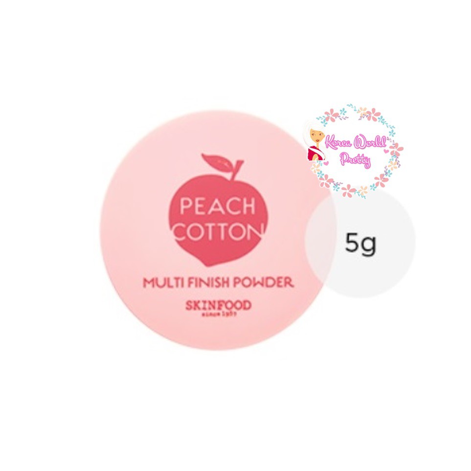 Skinfood Peach Cotton Multi Finish Powder 5g (ขนาดเล็ก) แป้งฝุ่นพีช ...