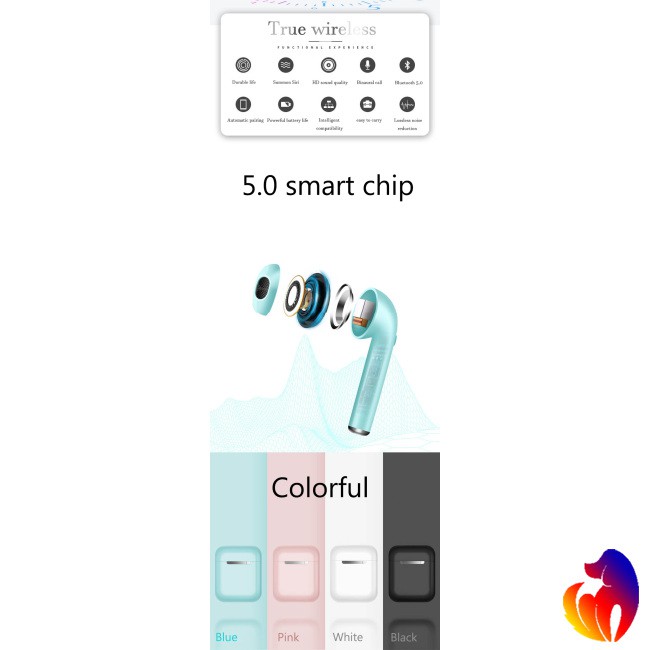 i16 TWS Bluetooth 5.0 Earphone Automatic Boot Stereo Ear Buds 11 Air ...
