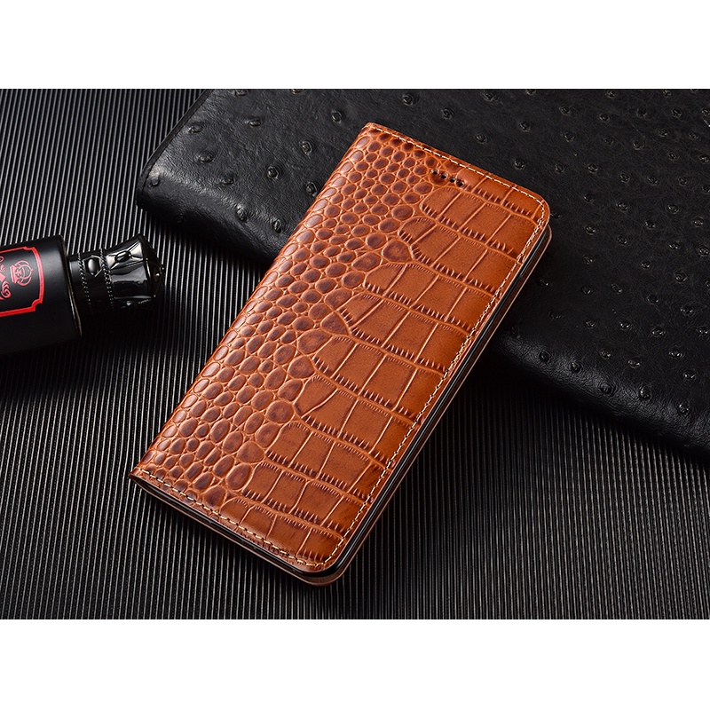 Crocodile Genuine Flip Leather Case For Huawei Honor 6A 6C 6X 7A 7C 7X ...