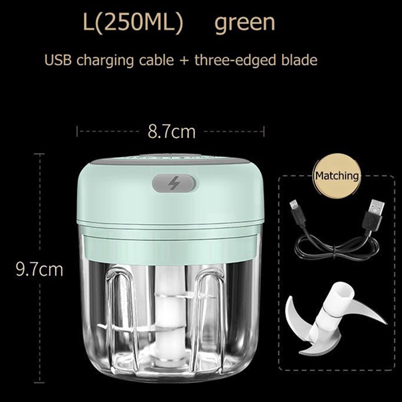 2 Set Electric Mini Garlic Masher Garlic Vegetable Chopper Grinder ...