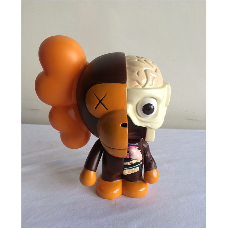 19cm Mini Bearbrick Bape Monkey Black KAWS Anatomy Action Figure Toy ...