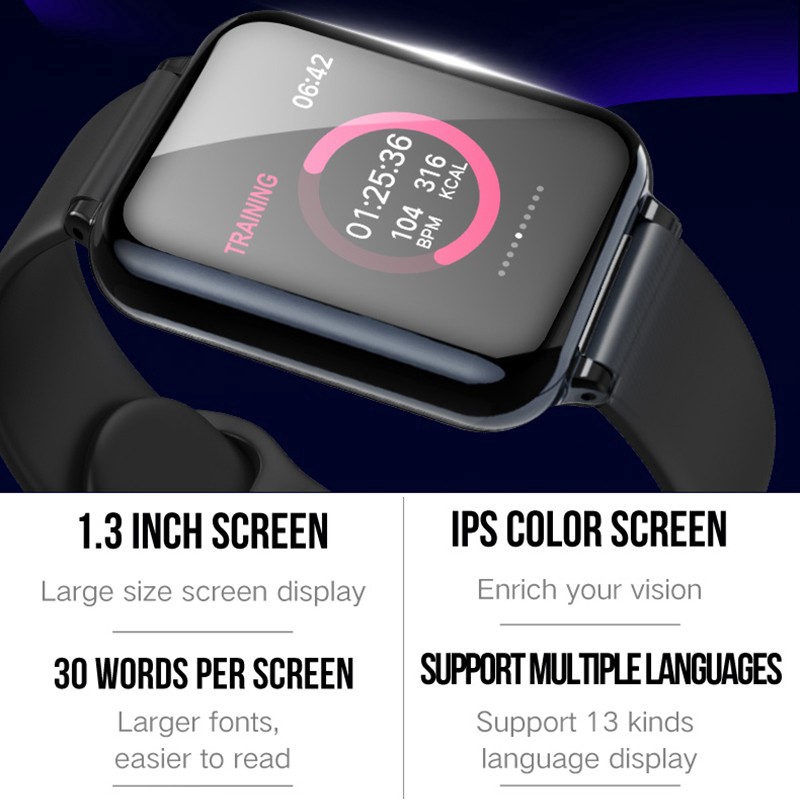 B57 1.3 Color Screen Smart Watch Waterproof Sports Smartwatch Heart ...