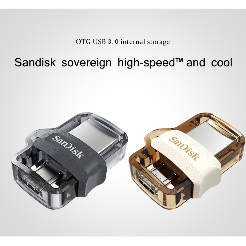 SanDisk Ultra 256GB D3 Dual Drive OTG USB Flash Drive m3.0 CLEAR USB ...