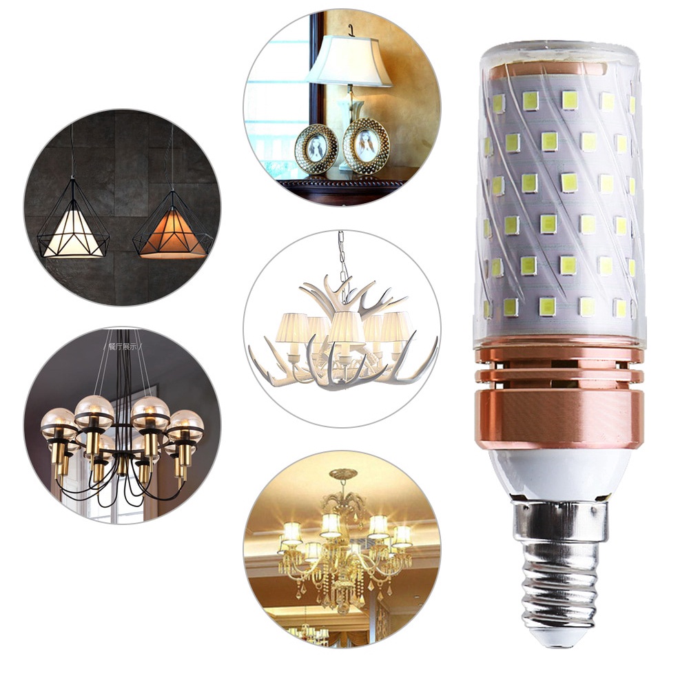 24H จัดส่งหลอดไฟโคมระย้า LED หลอดไฟข้าวโพด E27 E14 SMD2835 12W 16W 220V หลอดประหยัดไฟในครัวเรือน ...