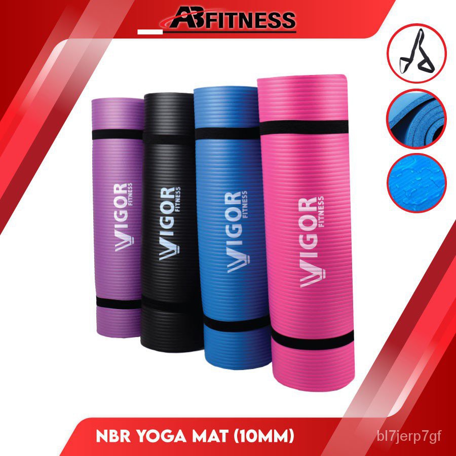 VIGOR FITNESS NBR Yoga Mat (10mm) Free Strap b6LC - bl7jerp7gf - ThaiPick