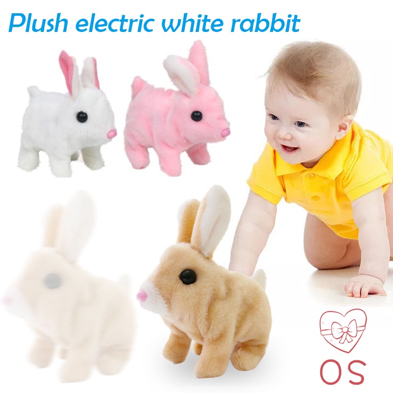 Electric Rabbit Toy Cute Walking Wiggle Ears Realistic Stuffed Animal ...