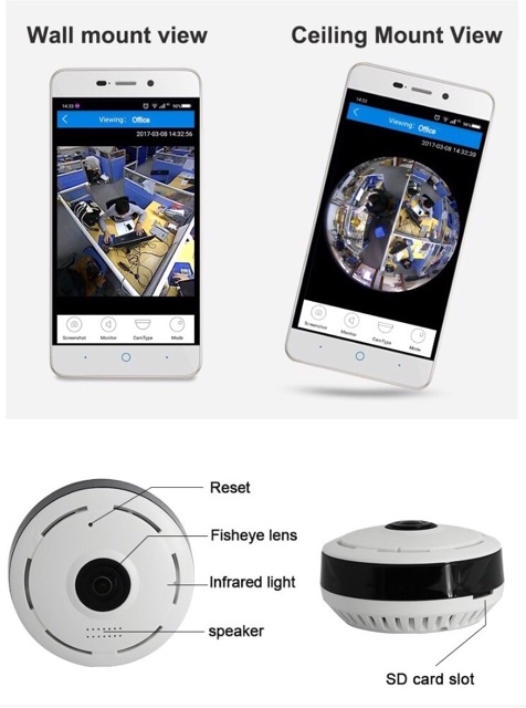 360Eyes Wifi Panoramic IP Cloud Camera 960P 1.3 ล้านพิกเซล กล้องวงจรปิด ...