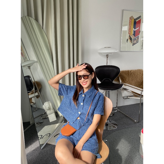 CHALEE SET ชุดเซ็ทใหม่ น่ารักมากกก เสื้อครอป แขนสั้น เสื้อยีนส์ นิ่มมีเทกเจอร์ กางเกงขาสั้น ...