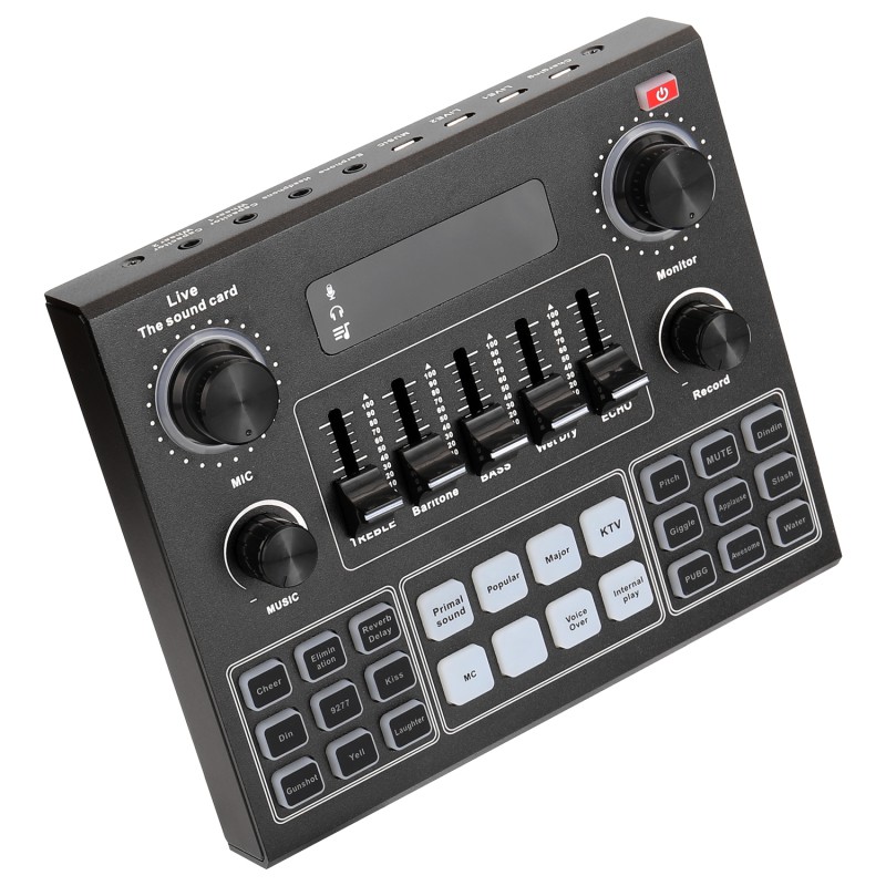 V9 Audio USB Headset Microphone Webcast Live Sound Card 12 Electric ...