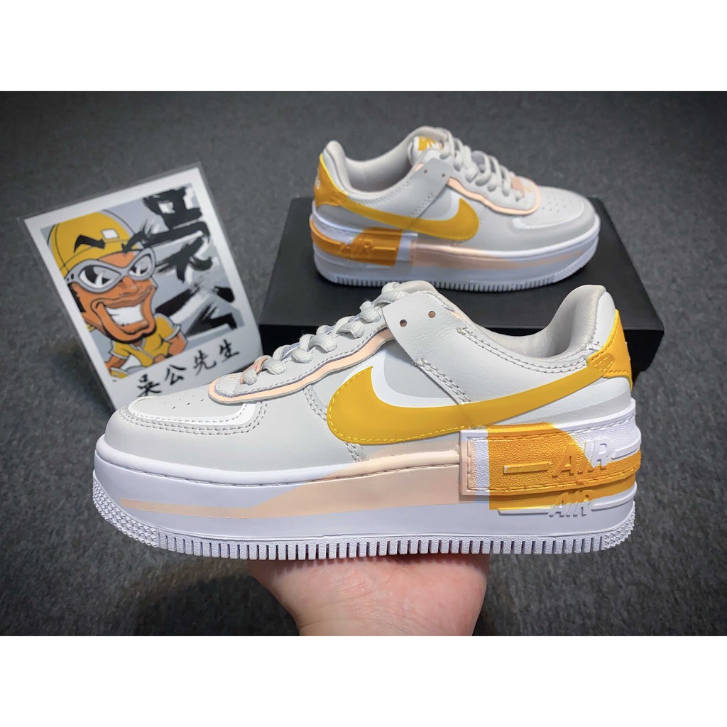 NIKE Air Force 1 Shadow Macaron ไอศครีมผงสีม่วงหญิงกองทัพอากาศหนึ่ง ...