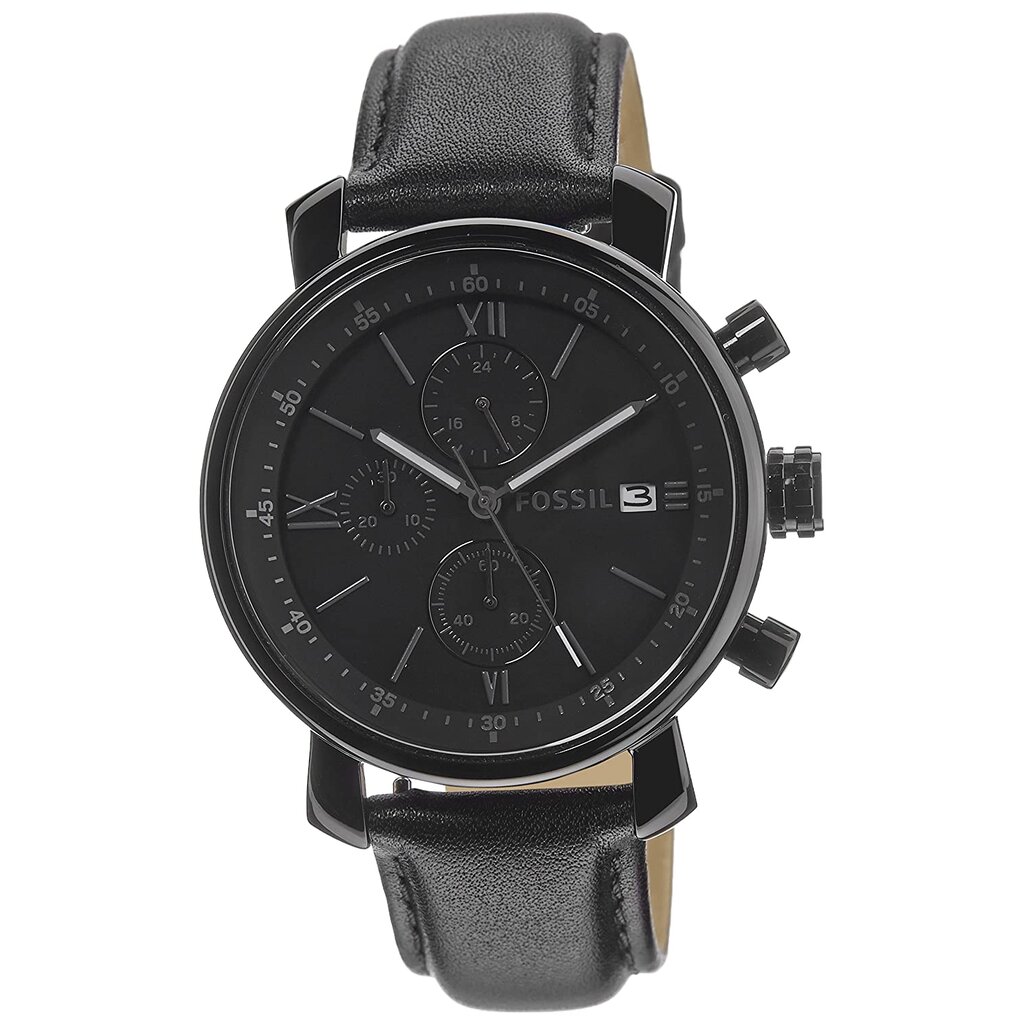 FOSSIL FOSSIL Rhett Chronograph Black Leather Watch BQ1703 BQ1703 ...