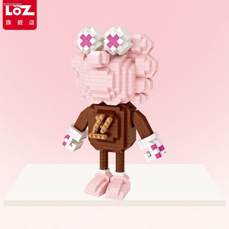 พร้อมส่งLizhi Loz อนุภาคขนาดเล็กอาคารบล็อกไมโครเจาะสุทธิสีแดง kaws ปริศนาประกอบและแทรกของเล่นสาว ...