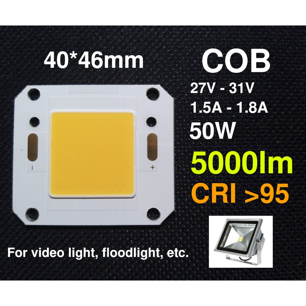ชิปสปอตไลท์ FULL SPECTRUM LED Chip High-power COB 50w HIGH CRI Ra > 95 ...