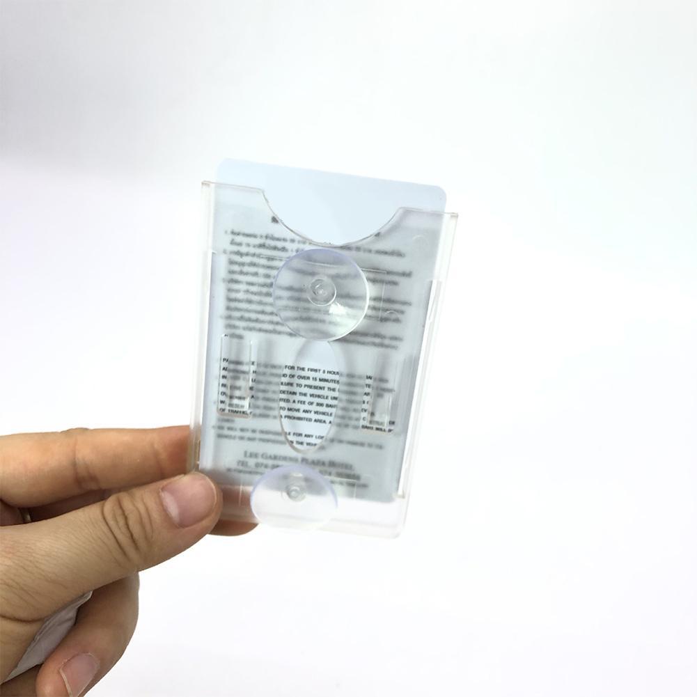 รถตกแต่งภายในTransparent Car Card Sleeve ID IC Card Suction Cup Holder ...