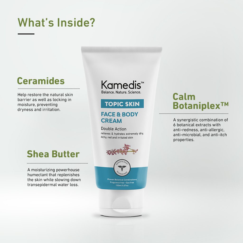 มอยเจอร์ไรเซอร์ครีมสำหรับผิวแห้งลอกคัน ผื่นภูมิแพ้ผิวหนัง Kamedis Topic ...