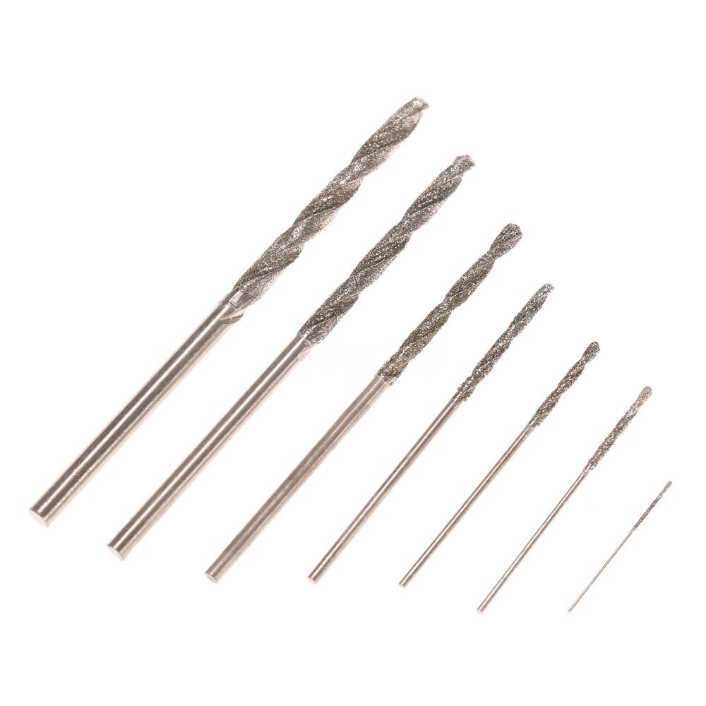 7pcs High Hardness Diamond Coated Twist Drill Bit Set Needle Drills ...
