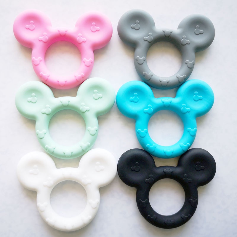 10cs Silicone Teether Cartoon Teething endant DIY acifier Necklace Chew Charms Baby Teething ...