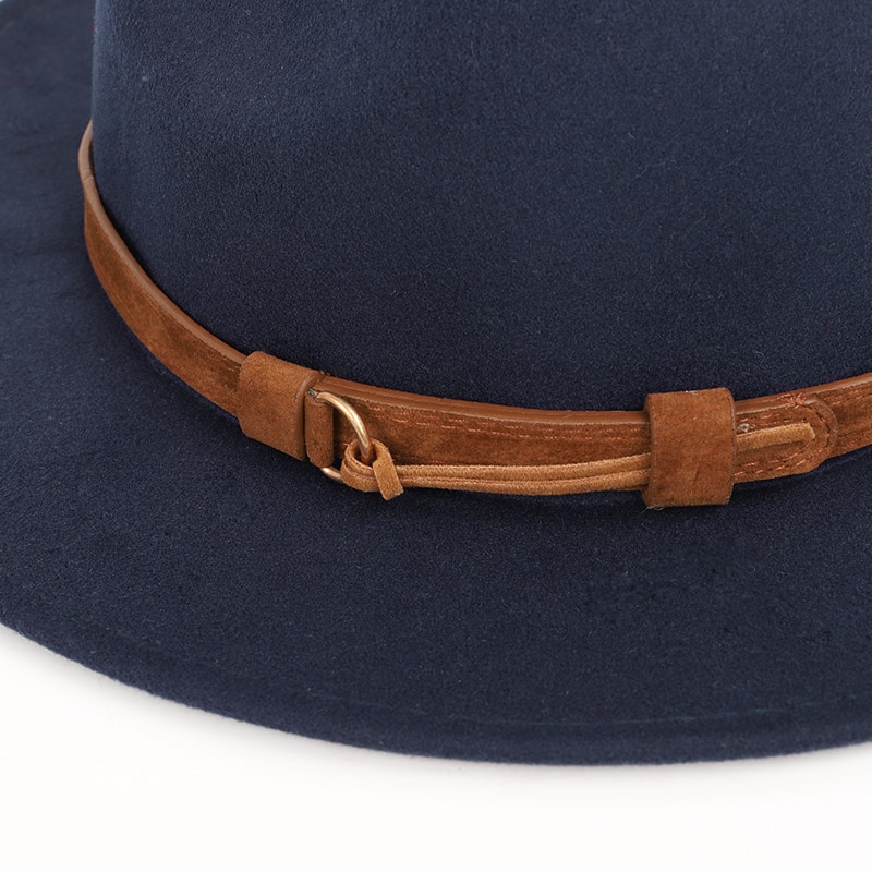 Men's wool warm shallow top fedora fashion trend unisex caps solid ...