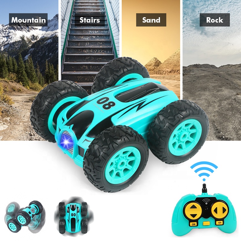 Remote control car high-speed off-road climbing stunt rollover double-sided bouncing childrens ...