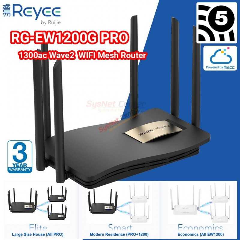 Reyee RG-EW1200G PRO 1300M Dual-band Gigabit Wireless Mesh Router 802.11ac Wave2 MU-MIMO เสา ...