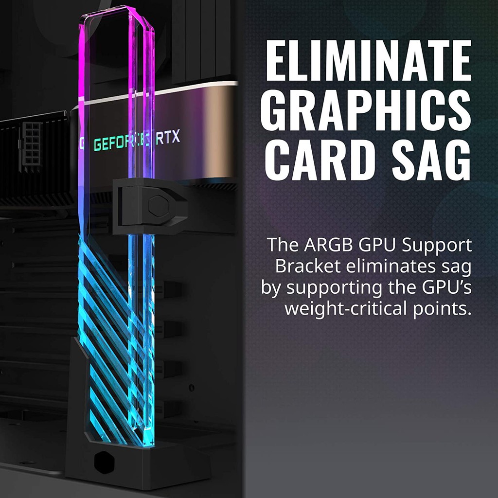 Cooler Master MasterAccessory ARGB GPU Support Bracket Edge-Lit ARGB ...