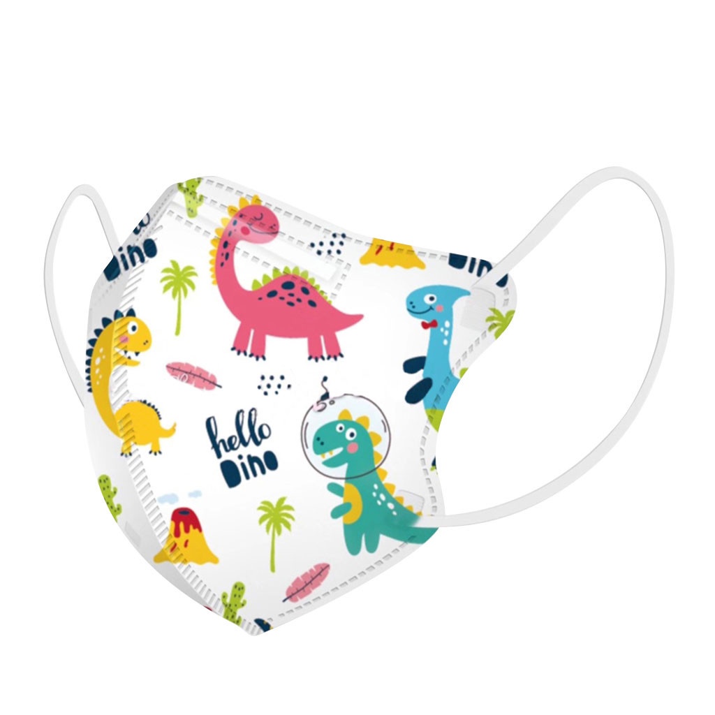 10pc Children Cartoon Dinosaur Print Masks Disposable Protection Face ...