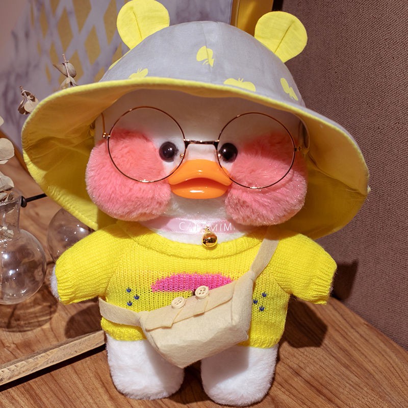 ins net red hyaluronic acid little yellow duck doll plush toy cute girl ...