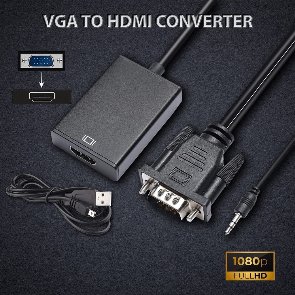 สายแปลง VGA to HDMI Full HD 1080 อุปกรณ์แปลงภาพ VGA เป็น HDMI | Shopee ...