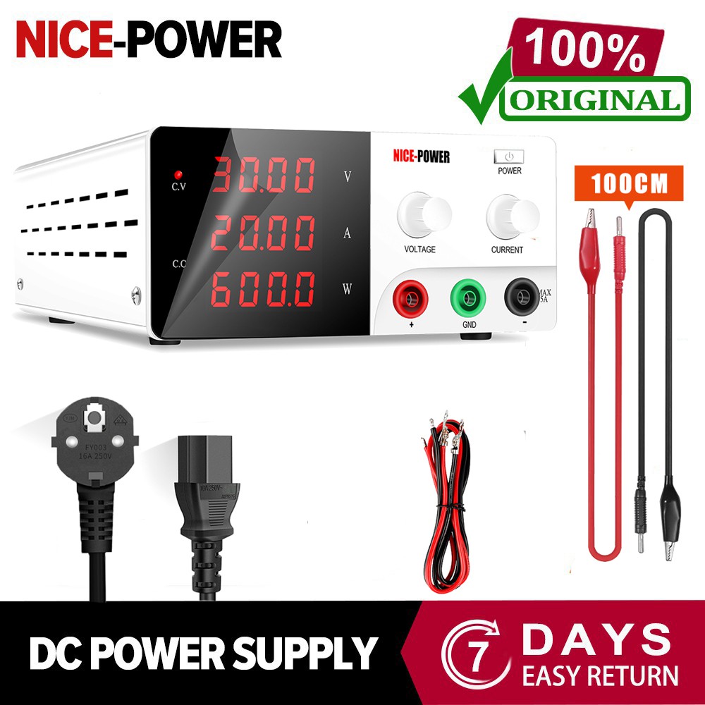 NICE-POWER 30V 20A 600W Adjustable Laboratory Power Supply 60V 10A ...