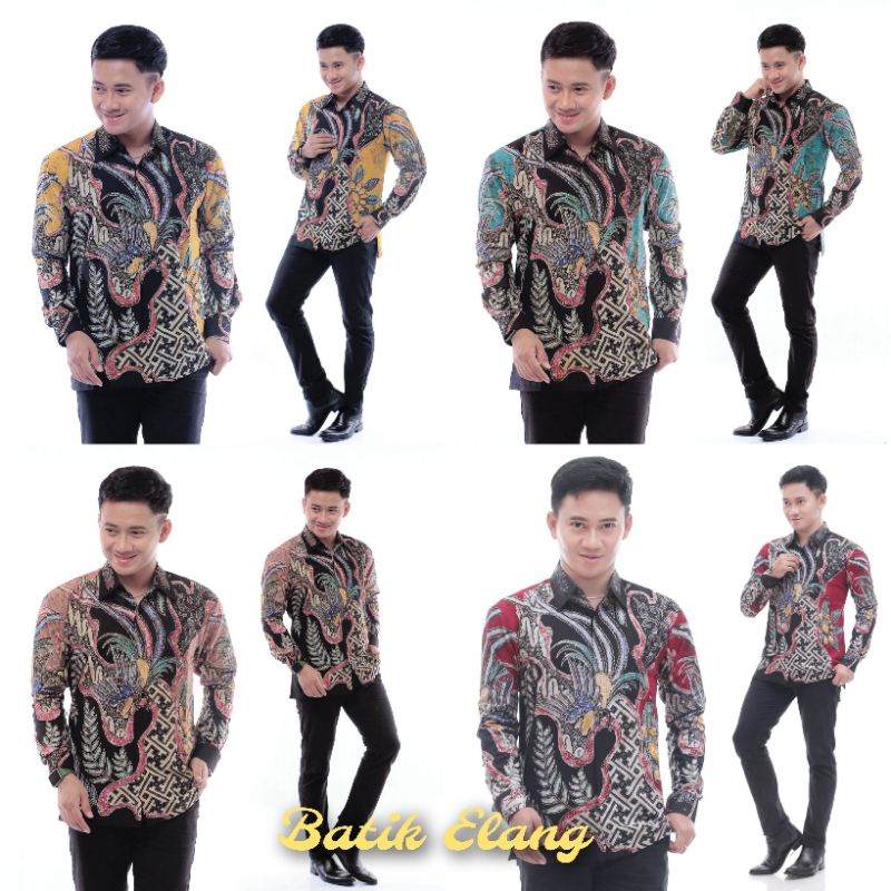 เสื้อเชิ้ตแขนยาว ผ้าบาติก MOTIF Layer สําหรับผู้ชาย - batikelang88tl.th ...