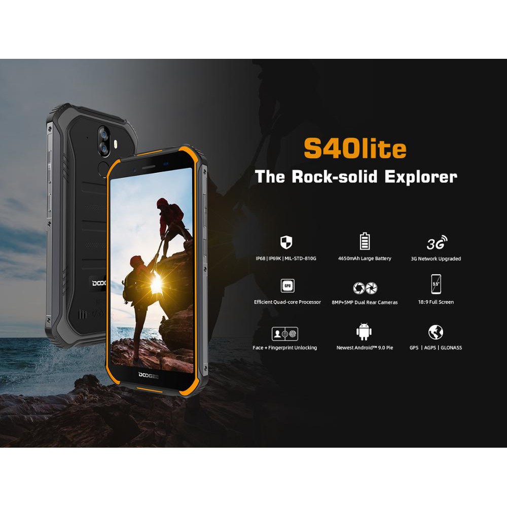 DOOGEE Mt6580 S40-Lite IP68 16GB 2GB GSMWCDMA Quad Core Face ...