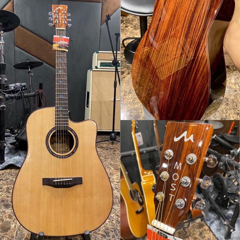 #กีต้าร์โปร่ง กีต้าร์โปร่งไฟฟ้าMost M-01 ไม้หน้าแท้Top solid สปูช ไม้ ...