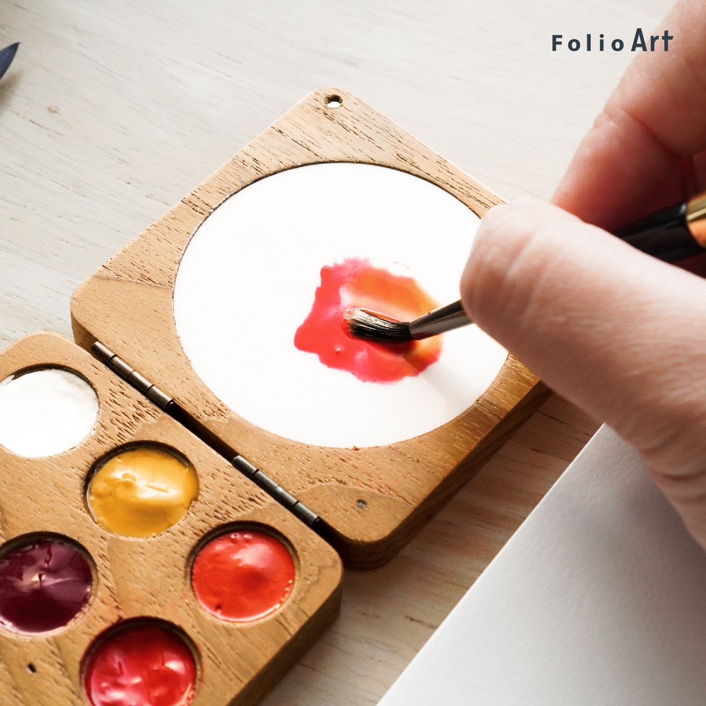 FOLIO ART Folio art ECO Palette 9 colors จานสีน้ำขนาดพกพา 9 หลุมสี palette สำหรับใส่สี อุปกรณ์ ...