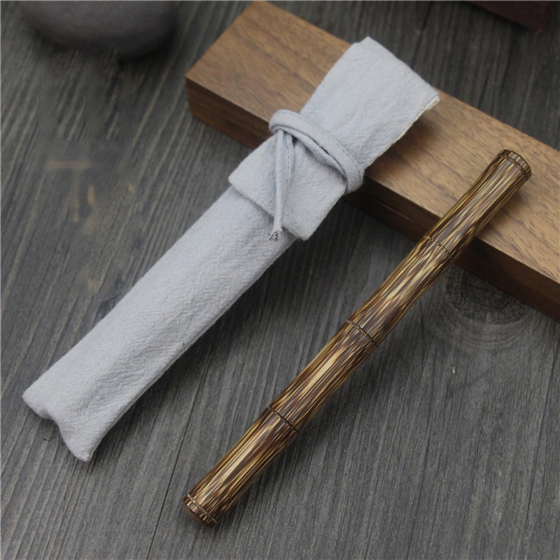 Handmade Bamboo Fountain Pen Ink Pen Art Fountain Pen,Broad Stub Chisel ...