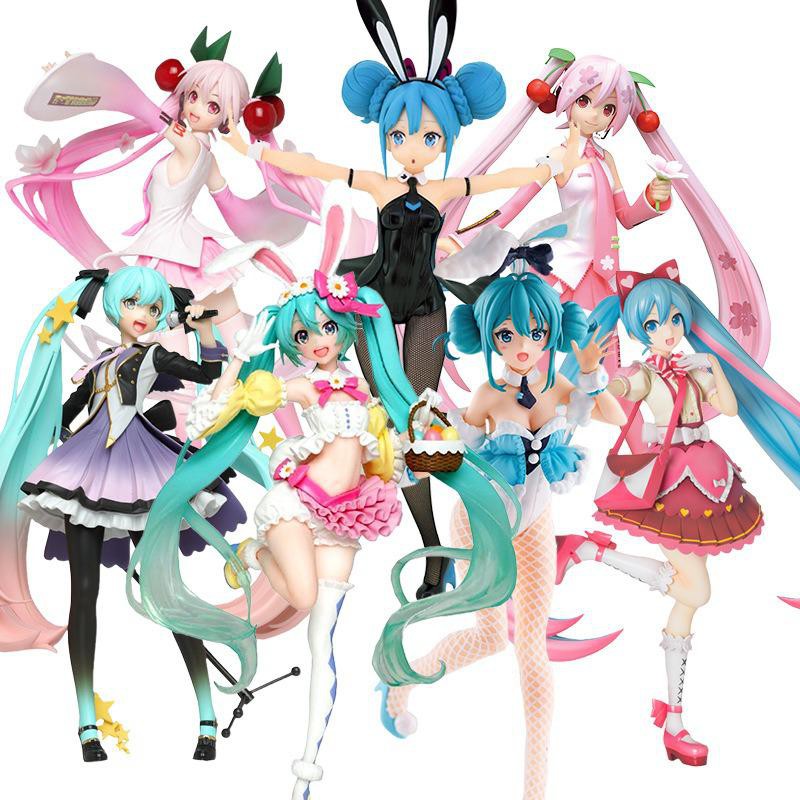 Hatsune Miku Anime Figure Virtual Singer Cartoon Kawaii Rabbit Ears ...