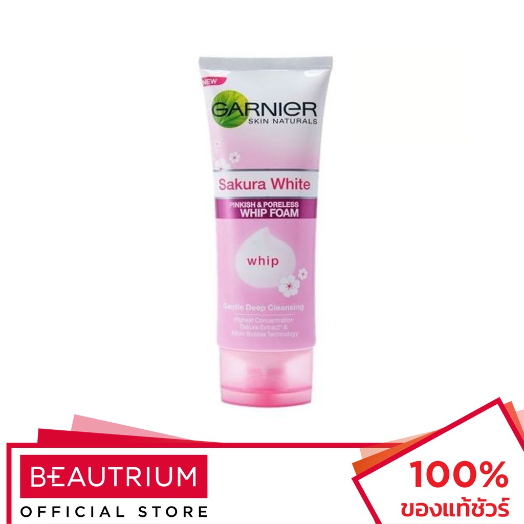 GARNIER Skin Naturals Sakura White Pinkish & Poreless Whip Foam โฟมล้าง ...