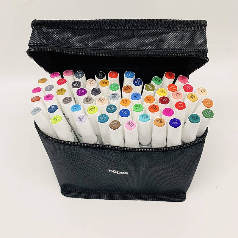 ปากกามาร์คเกอร์ Mark Pen 168 ถุงผ้าสีชุดคู่ -หัวอนิเมะสีน้ำปากกาของแท้ ...