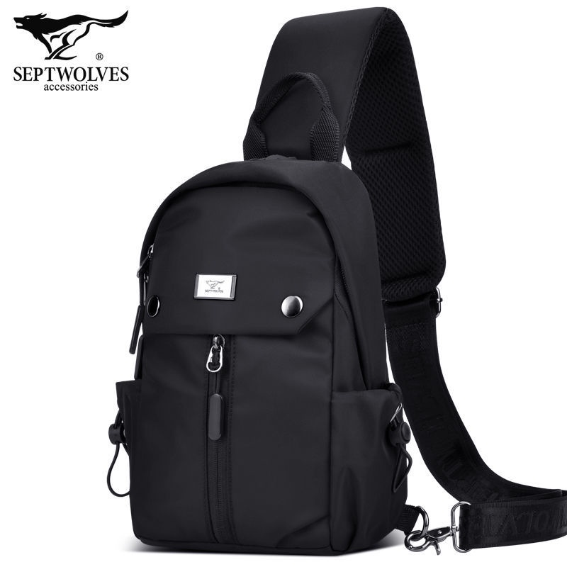 Septwolves Men s Chest Bag Oxford Canvas Shoulder Bag Messenger Bag ...