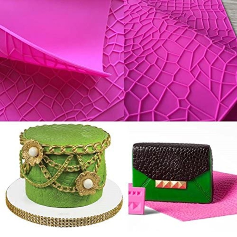 Large Size Crocodile Alligator Impression Mat Embossed Silicone Fondant ...