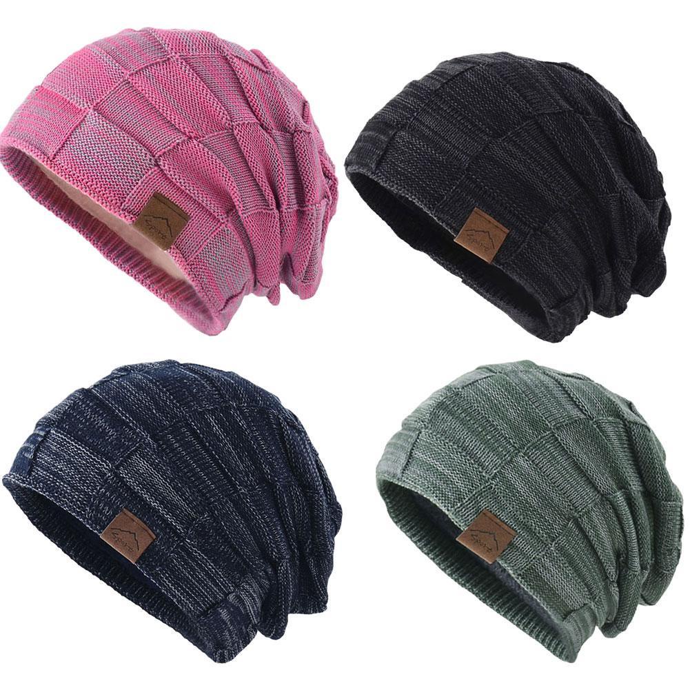 Autumn And Winter Plus Velvet Mixed Color Wild Wool Hat Pullover Hat ...