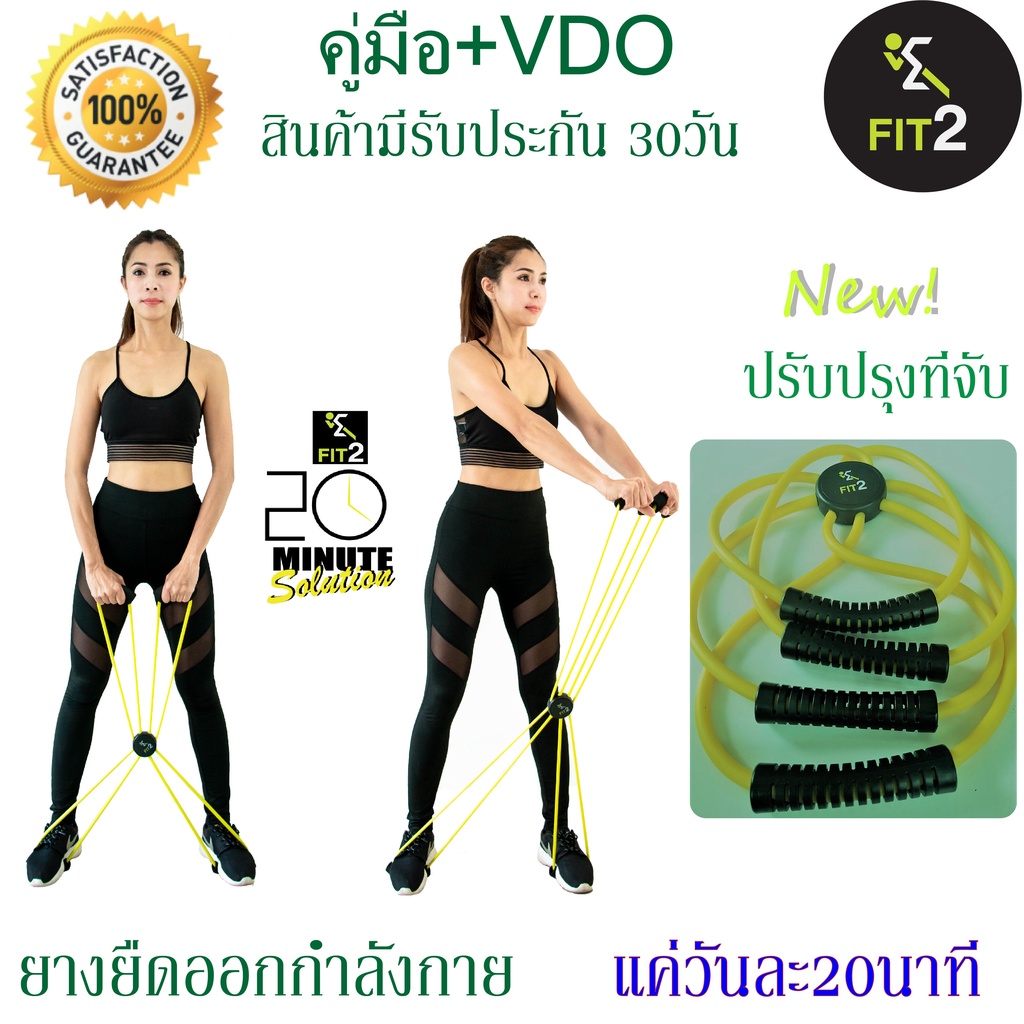 Fit2 ของแท้100 ชุดแพ็ค 1 ชิ้น(มีคู่มือVDOท่าออกกำลังกาย) ยางยืดออกกำลังกาย resistance band set ...